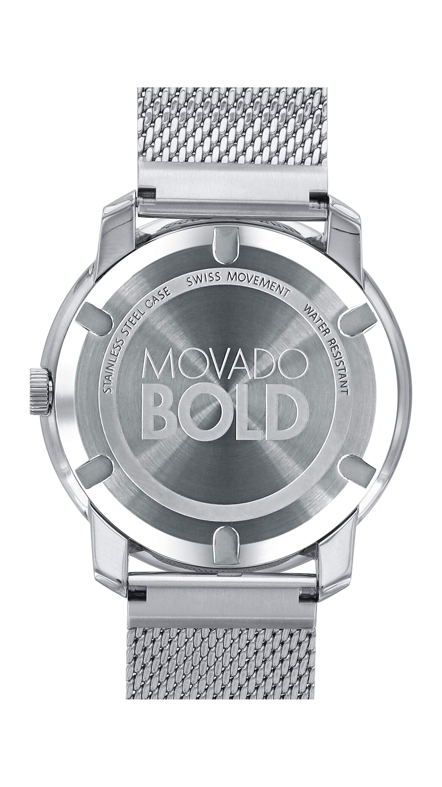 Movado Men's BOLD Thin Stainless Steel Watch with a Printed Index Dial, Silver (Model 3600260)