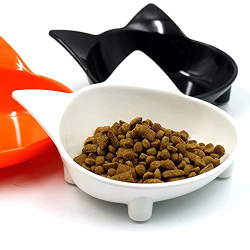 FUUIE Bowls for Food and Water Creative Cat Bowls Cute Cat-Shaped Anti-Slip Portable Food Feeding Tool Pets Feeder Drinking Water Outdoor Travel Single Bowl (Color : Blue)