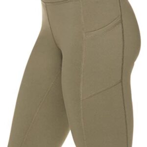 Gaiam Women's High Waisted Capri Yoga Pants - High Rise Compression Workout Leggings - Athletic Gym Tights - Dusty Olive Green, X-Small