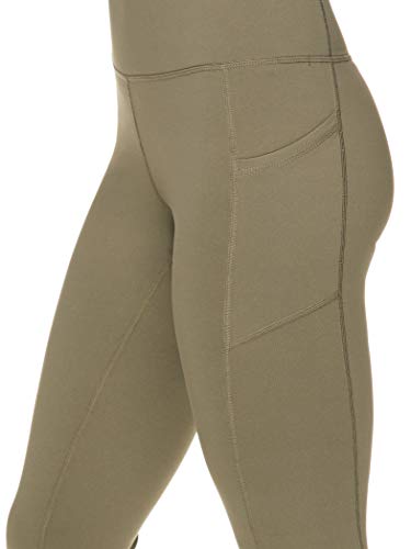 Gaiam Women's High Waisted Capri Yoga Pants - High Rise Compression Workout Leggings - Athletic Gym Tights - Dusty Olive Green, X-Small