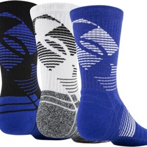 Under Armour Men's Elevated Novelty Crew Socks, 3-Pairs , Royal Assorted , Large