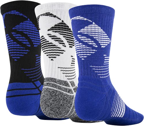 Under Armour Men's Elevated Novelty Crew Socks, 3-Pairs , Royal Assorted , Large