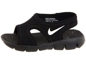 nike kids baby boy’s sunray 9 (infant/toddler) black/white sandal 10 toddler m