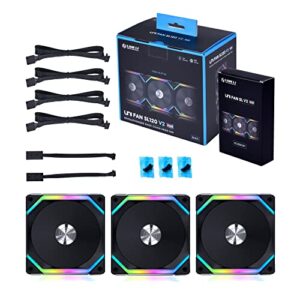 Lian Li UNI Fan SL120 V2 RGB Black Triple Pack with Controller - UF-SL120V2-3B (V2)