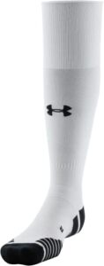 under armour adult soccer over-the-calf socks, 1-pair , white/black/black , medium