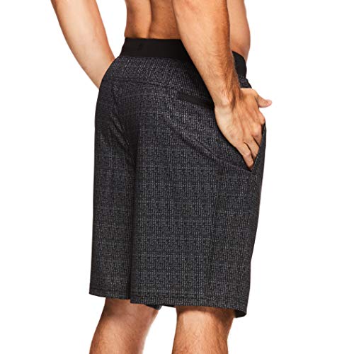 Gaiam Men's Yoga Shorts - Performance Heather Gym & Workout Short w/ Pockets - Somatic Black, Small