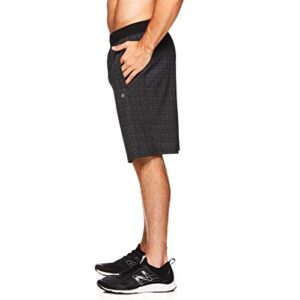 Gaiam Men's Yoga Shorts - Performance Heather Gym & Workout Short w/ Pockets - Somatic Black, Small