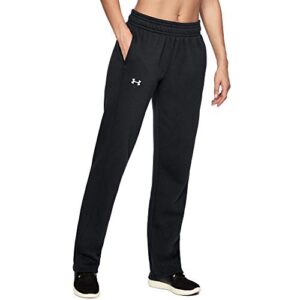 under armour womens hustle fleece pants , black (001)/white , large