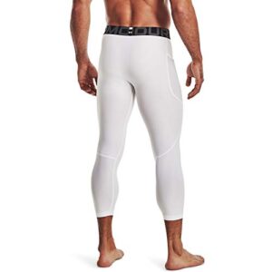 Under Armour Men's Armour HeatGear 3/4 Leggings , White (100)/Black , Large