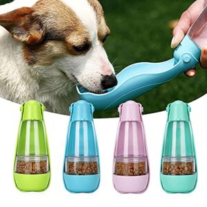 AHEGAS Dog Food Bowl 2in1 Dog Water Bottle Feeding Bowl Outdoor Travel Puppy Cat Drinking Feeder Dispenser for Small Dogs Portable Pet Product ( Color : Blue )