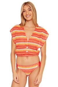 trina turk women’s standard sunray crop top, multi, x-small