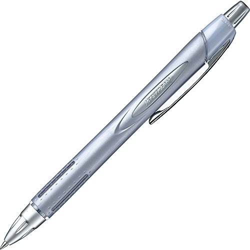 uni Jeststream Rubber Body Ballpoint Pen, 0.7mm, Silver Body (SXN25007.26)