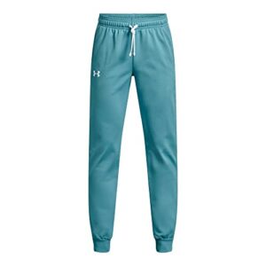 under armour boys’ brawler 2.0 tapered pants, (433) glacier blue / / white, youth medium