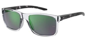 under armour mens under armour male style ua 0005/s sunglasses, crystal black/polarized green multi, 58mm 19mm us