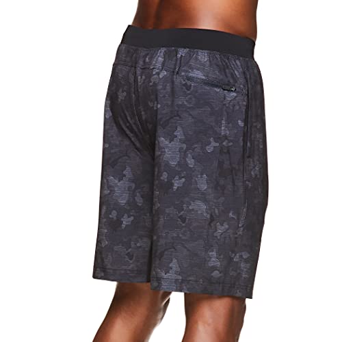 Gaiam Men's Yoga Shorts - Athletic Gym Running and Workout Shorts with Pockets - Warrior Ebony Camo, Small