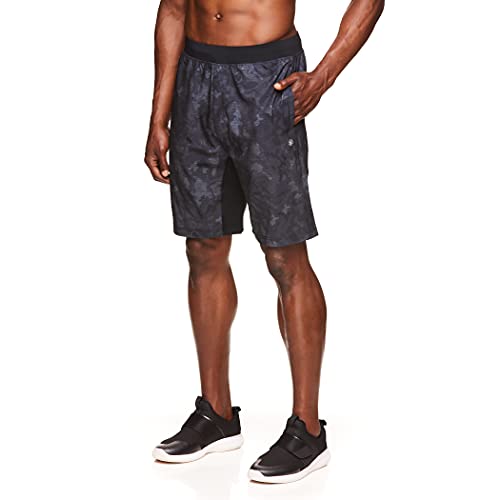 Gaiam Men's Yoga Shorts - Athletic Gym Running and Workout Shorts with Pockets - Warrior Ebony Camo, Small