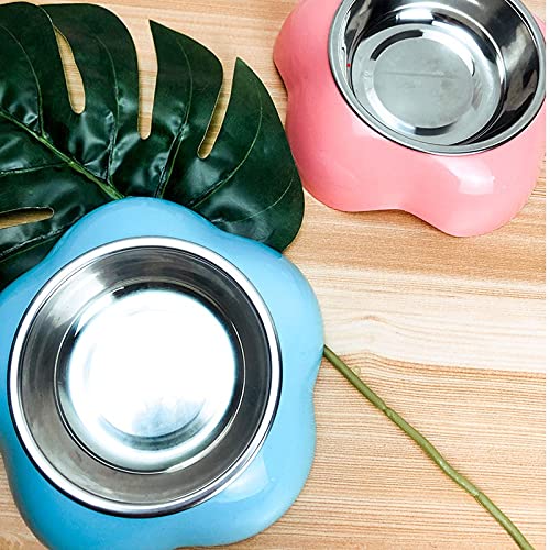 FUUIE Bowls for Food and Water Household Pet Bowl, Suitable for Cats and Dogs, Easy to Carry, Non-Slip Design, Easy to Hold (Color : Blue)