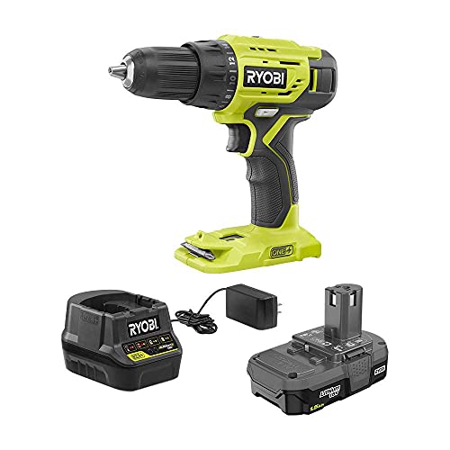 Ryobi P215K 18-Volt ONE+ Lithium-Ion Cordless 1/2 in. Drill/Driver Kit with (1) 1.5 Ah Battery and 18-Volt Charger