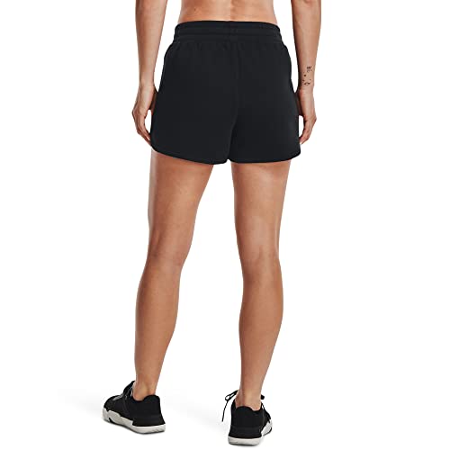 Under Armour Womens Rival Fleece Short , (001) Black / / White , Medium