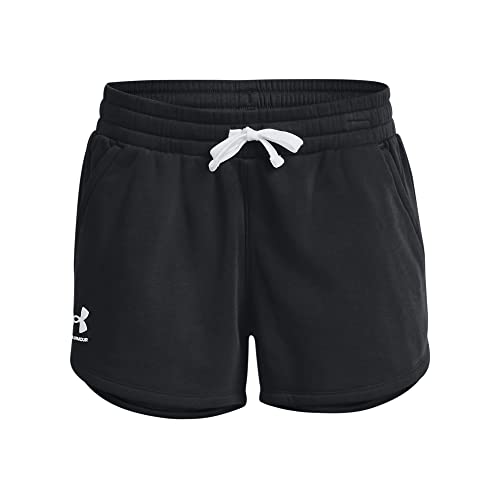 Under Armour Womens Rival Fleece Short , (001) Black / / White , Medium