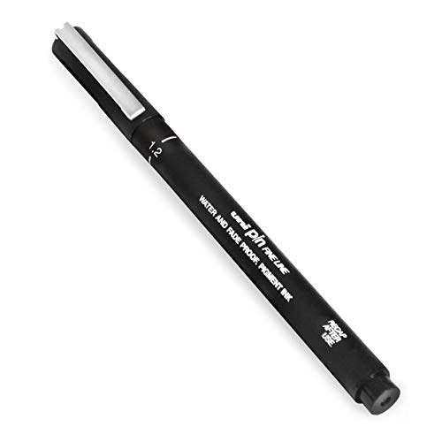 Uni Pin Fineliner Drawing Pen - Black Ink - 1.2mm Nib - Pack of 3