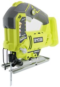 ryobi one+ p5231 18v lithium ion cordless orbital t-shaped 3,000 spm jigsaw (battery not included, power tool and t-shaped wood cutting blade only)