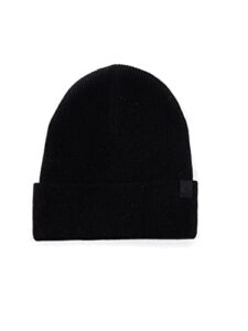 rag & bone women’s men’s uni addie solid black fold over beanie pull on hat hat