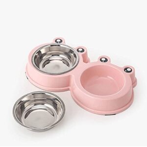 FUUIE Bowls for Food and Water Pet Bowls Dog Food Water Feeder Stainless Steel Pet Drinking Dish Feeder Cat Puppy Feeding Supplies Small Dog Accessories (Color : Blue)