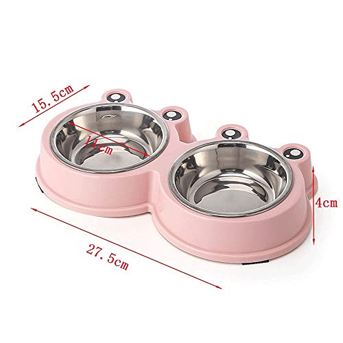 FUUIE Bowls for Food and Water Pet Bowls Dog Food Water Feeder Stainless Steel Pet Drinking Dish Feeder Cat Puppy Feeding Supplies Small Dog Accessories (Color : Blue)