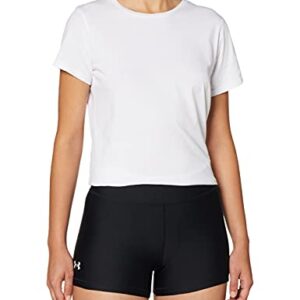 Under Armour Women's HeatGear Armour Mid Rise Shorty , Black (001)/White, Small