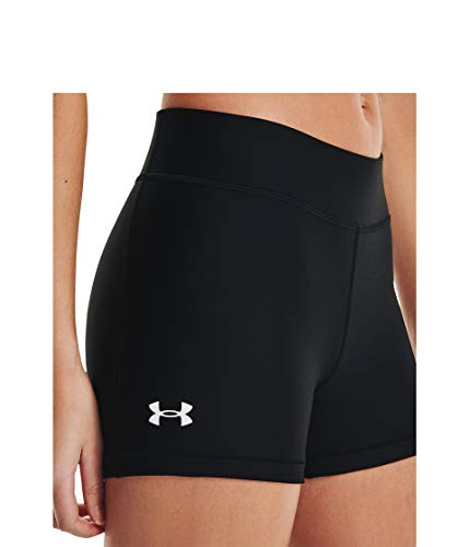 Under Armour Women's HeatGear Armour Mid Rise Shorty , Black (001)/White, Small