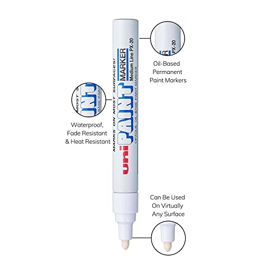 uni Paint Marker, Bullet Point, White, Dozen