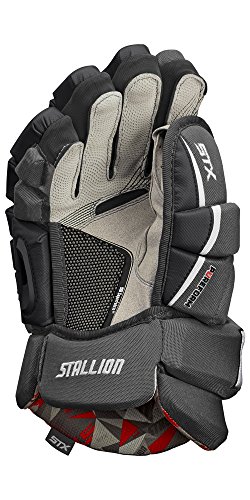 STX Ice Hockey Stallion HPR Junior Gloves, Black/Black, 12