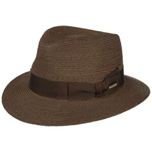 stetson uni hemp traveller straw hat women/men brown 7 3/4-7 7/8