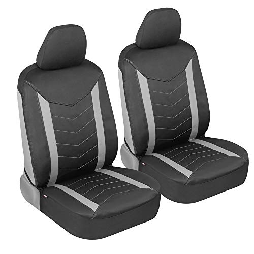 Motor Trend SpillGuard Seat Covers for Cars Trucks SUV – Waterproof Car Seat Covers with Neoprene Lining, Automotive Seat Cover Set for Front Seats, Interior Car Accessories (Gray)