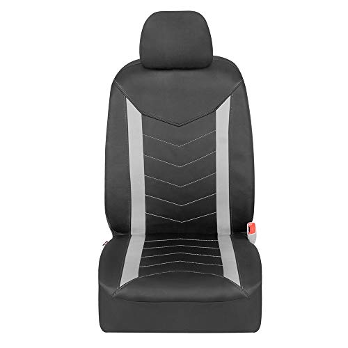 Motor Trend SpillGuard Seat Covers for Cars Trucks SUV – Waterproof Car Seat Covers with Neoprene Lining, Automotive Seat Cover Set for Front Seats, Interior Car Accessories (Gray)