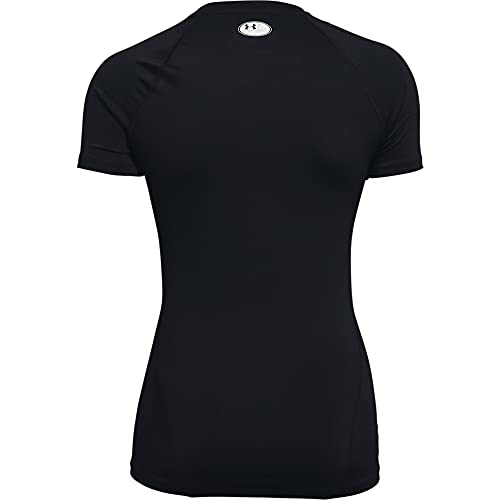 Under Armour Women's HeatGear Compression Short-Sleeve T-Shirt , Black (001)/White , Medium