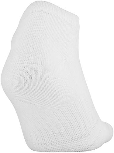 Under Armour Adult Training Cotton No Show Socks, Multipairs , White (6-Pairs) , Large