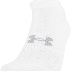 Under Armour Adult Training Cotton No Show Socks, Multipairs , White (6-Pairs) , Large