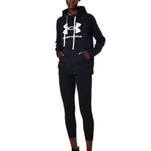 Under Armour Women's Rival Fleece Logo Hoodie , Black (001)/White , Medium