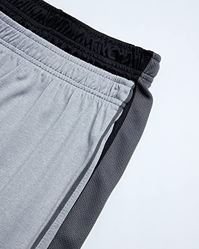 STX Boys' Active Shorts – 2 Pack Lightweight Athletic Shorts (Little Boy/Big Boy), Size 10/12, Black/Grey