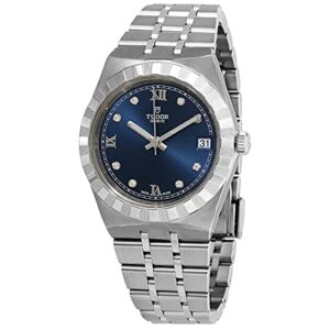 tudor royal diamond blue sunray dial ladies watch m28400-0007