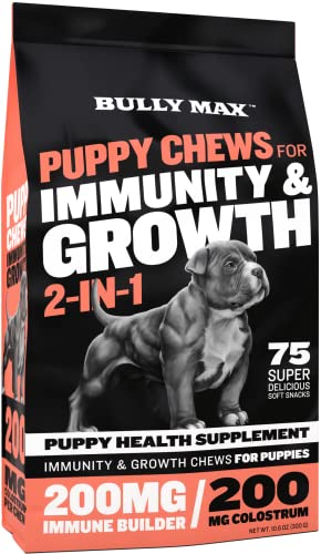 Bully Max Puppy Bundle Pack, High Protein & Growth Puppy Food, Immunity Soft Chews for Growth, Dog Supplements Plus Food