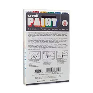 Uni-Paint Oil Based Marker, Medium Point, Assorted Inks,63630, 6/Set