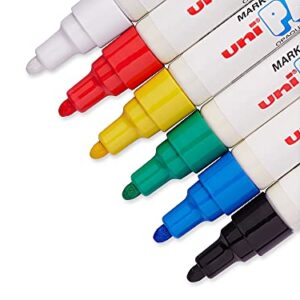 Uni-Paint Oil Based Marker, Medium Point, Assorted Inks,63630, 6/Set