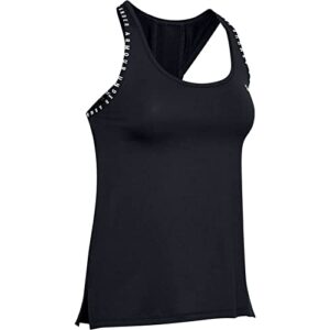 under armour women’s knockout tank top , black (001)/white, medium