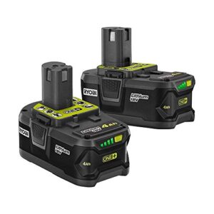 ryobi 18-volt one+ lithium-ion 4.0 ah high capacity battery (2-pack)