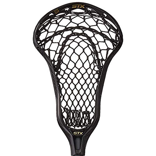 STX Lacrosse Crux 600 Strung Head with Crux Mesh Pro Pocket, Black/Black