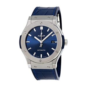 hublot classic fusion blue sunray dial titanium automatic mens watch 511.nx.7170.lr