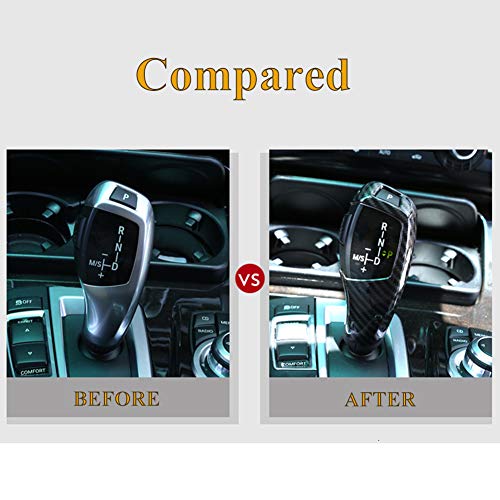 DesirePath Car Gear Shift Knob Cover Trim Carbon Panel Frame Cove Fiber Sticker Head Trim Fit for BMW E60 E70 X5 X6